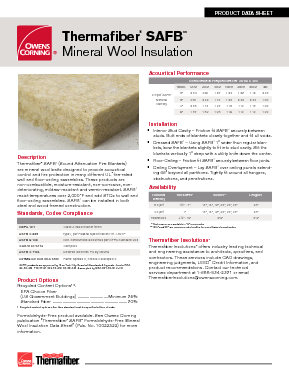 Thermafiber® SAFB™ (Sound Attenuation Fire Blanket) - Owens Corning ...